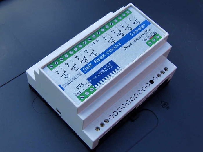 DMX Relais Interface 8 kanalen - High Inrush RDM - [ 3 variants ] :: DMX4U