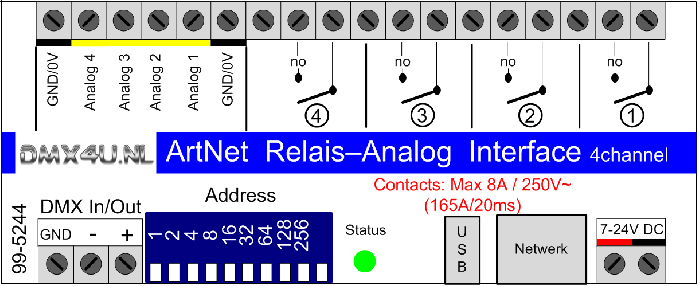 ArtNet-Relais/Analog Interface 4 - [ 2 Variants ] :: DMX4U