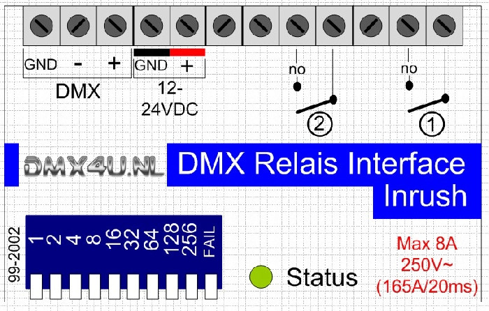 DMX Relais Interface 2 channels [ 2 variants] :: DMX4U